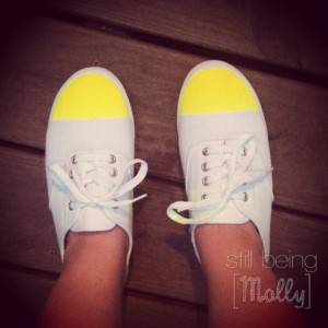 DIY Neon-Toed Shoes